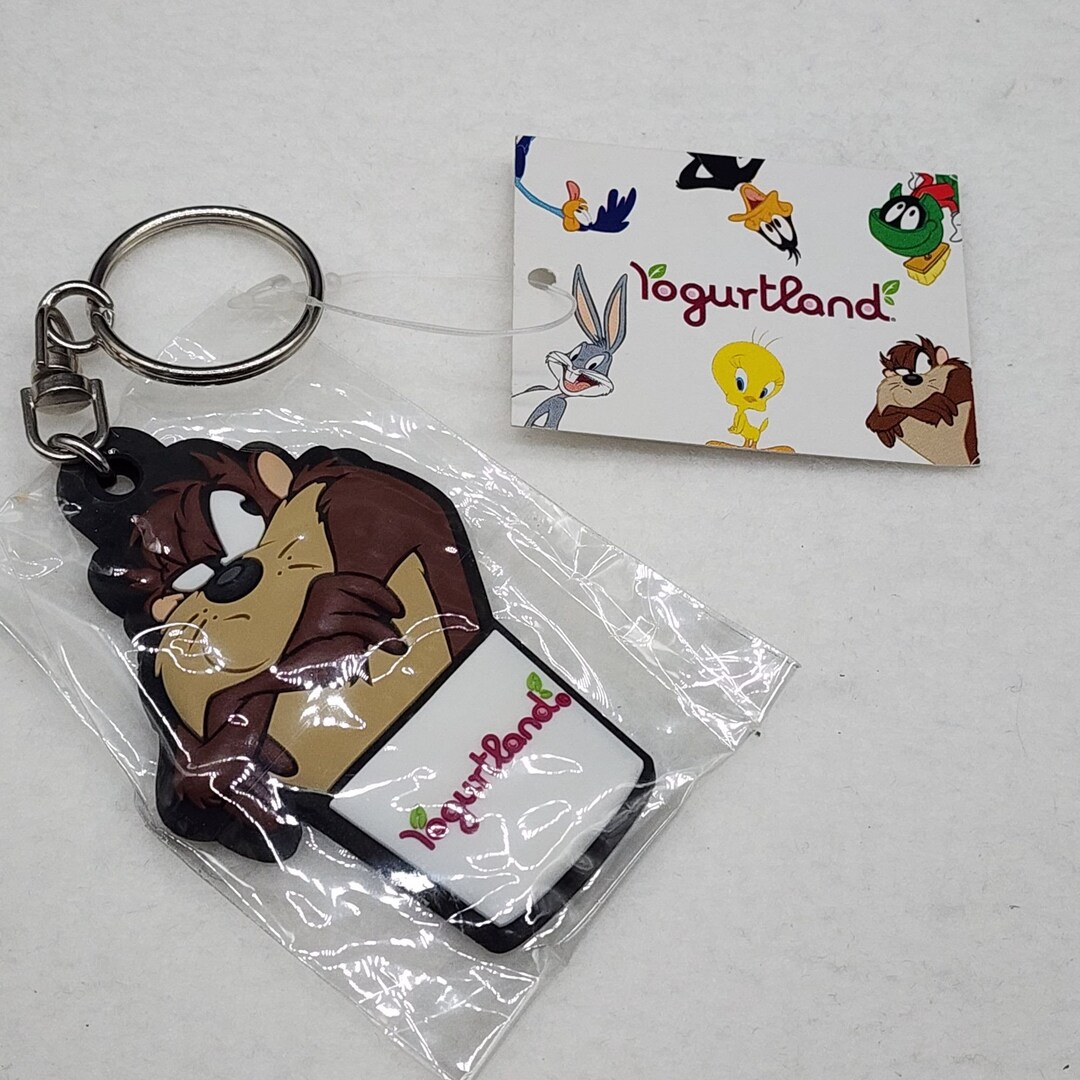 Looney Tunes Tasmanian Devil Rubber Keychain 2013 Yogurtland - Etsy