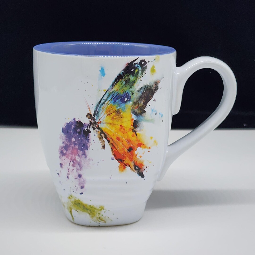 Dean Crouser Demdaco Butterfly Coffee Mug Purple Inside - Etsy