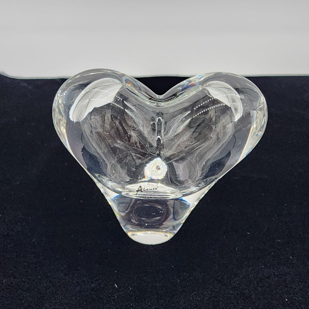 Clear Crystal Heart Bud Vase Paperweight by Alante Made in Brazil 3.5 ...