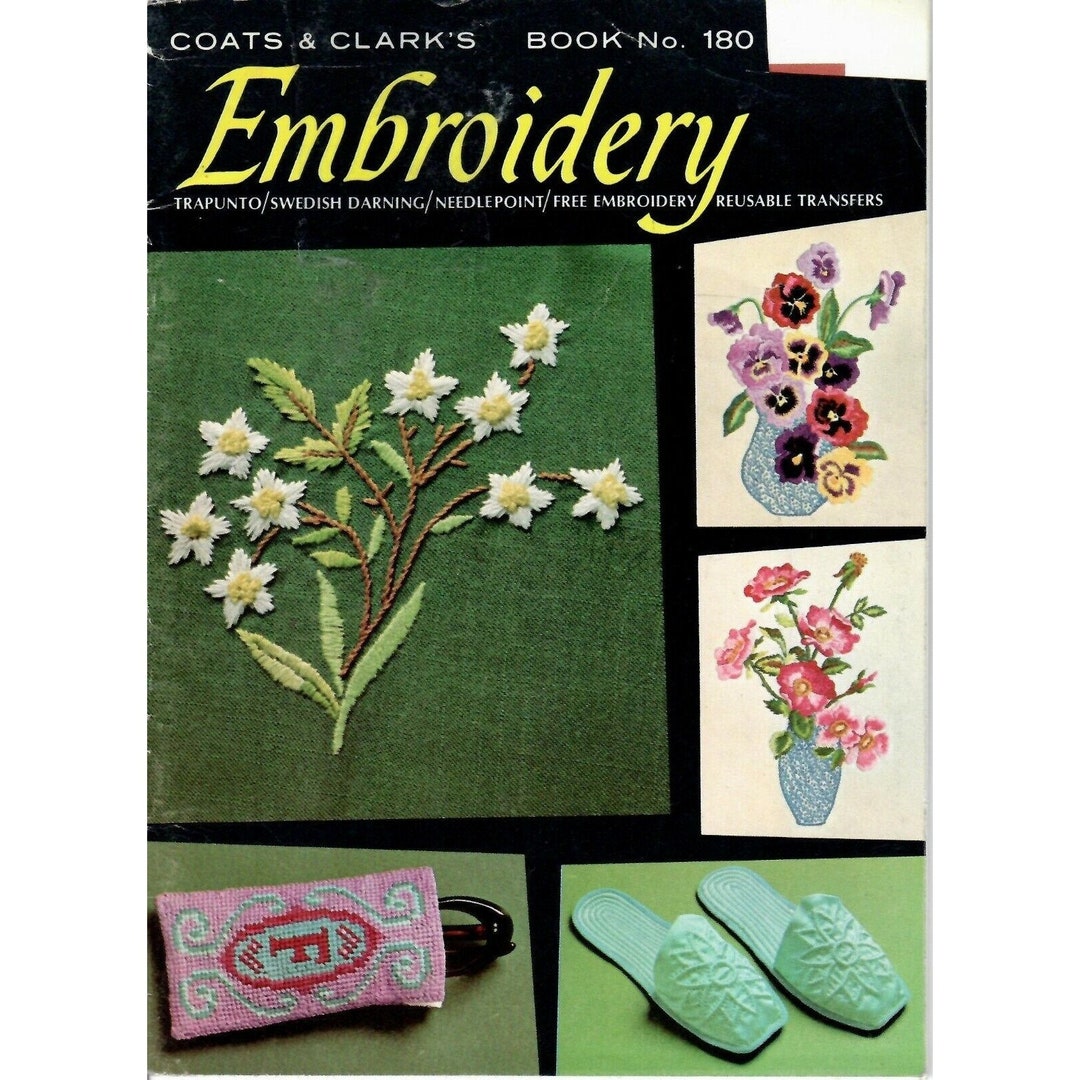 Coats & Clark's Embroidery Pattern Booklet and Transfers 1967 VTG 180 ...