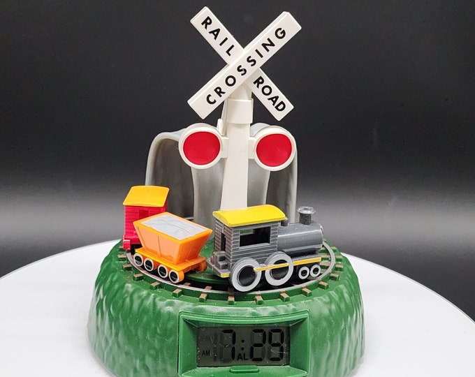 Vintage Train-themed Digital Alarm Clock With Railroad Crossing Lights ...