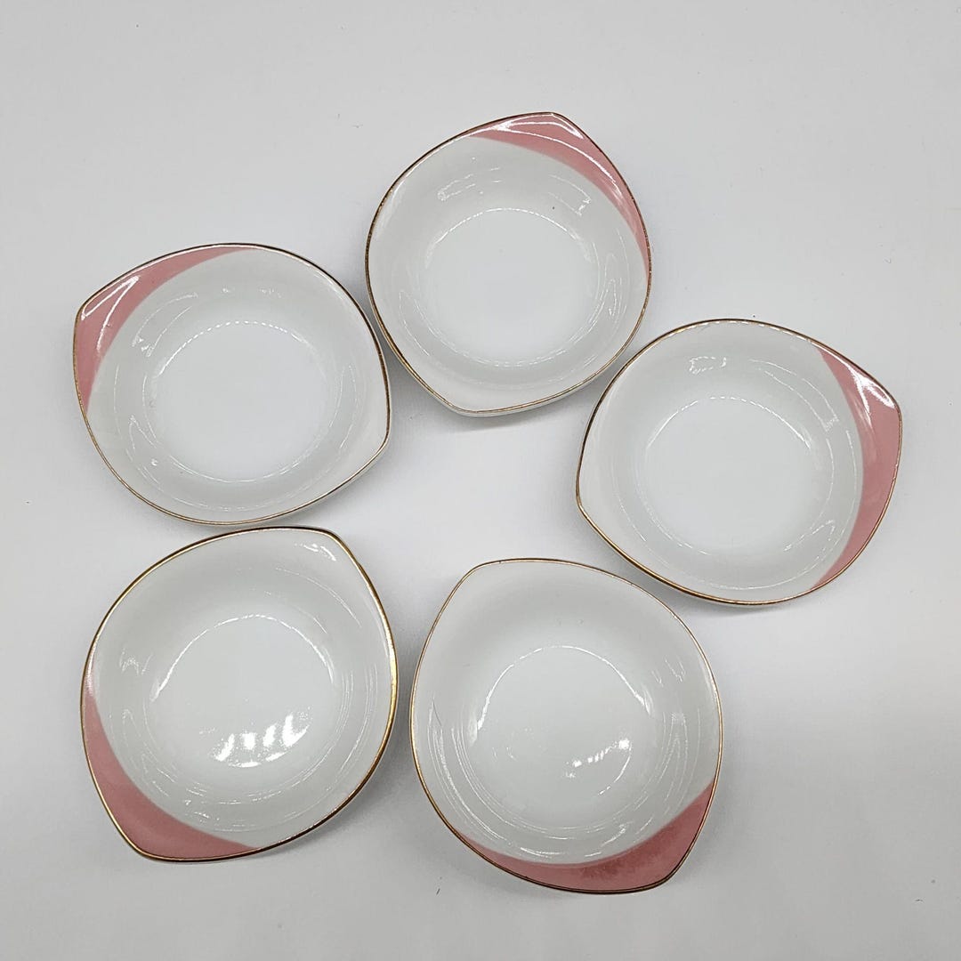 Vintage Pink and White Sauce Bowl Yamato China Set of 5 3.75" - Etsy
