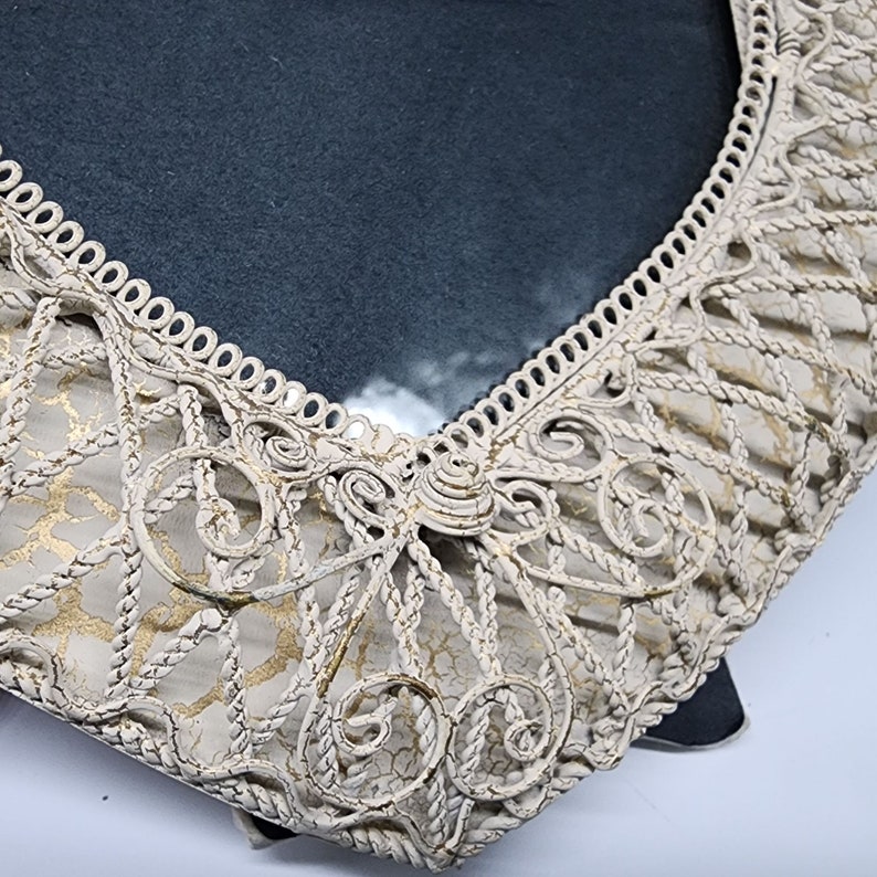 Vintage Shabby Chic Heart-shaped Metal Filigree Lace Picture Frame 7 ...
