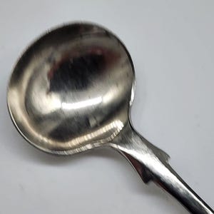 Antique Nickel Silver Salt Spoon With Flat Handle & Rounded Bowl 3-1/2 ...