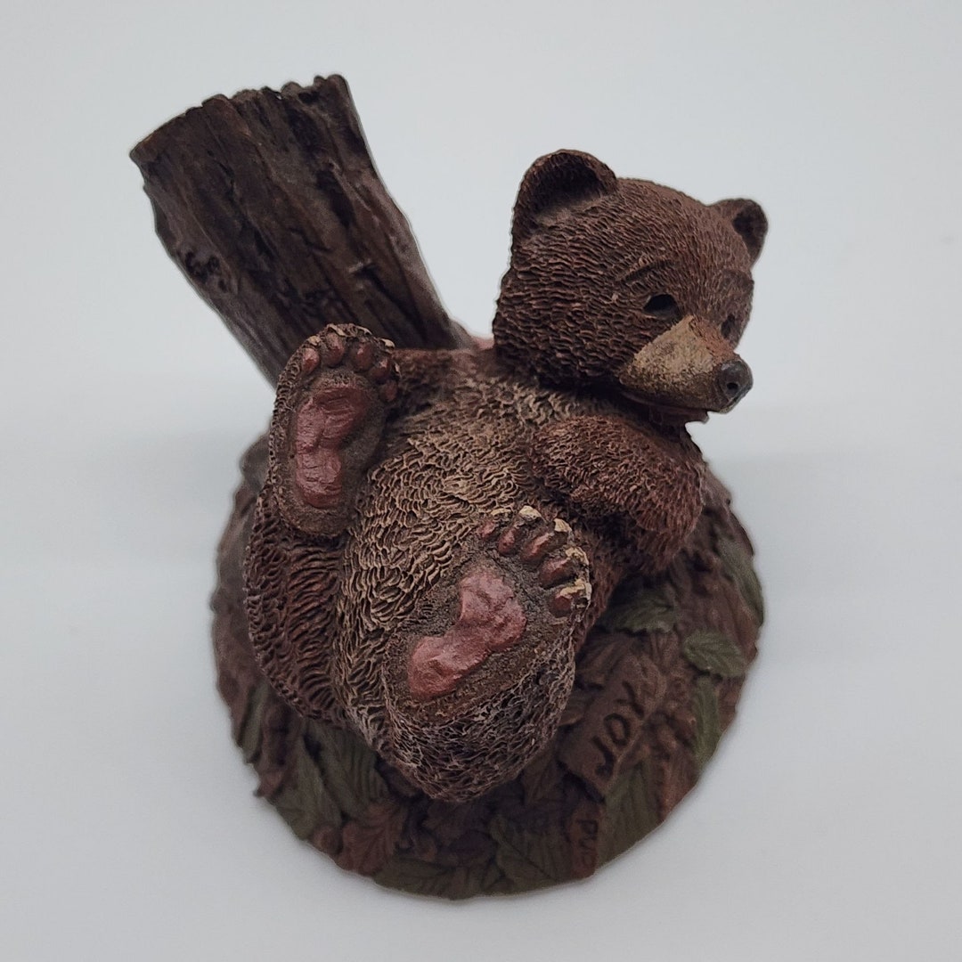 Tim Wolfe Bear Figurine #64 Bear on His Back Artist Signed Vintage 1993 ...