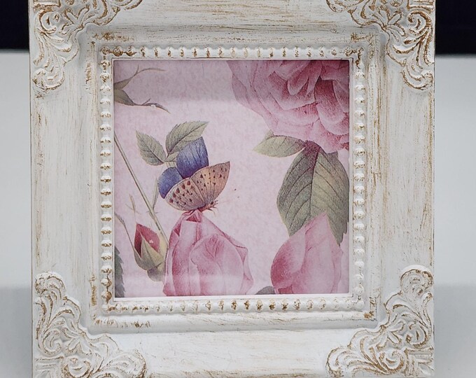 Shabby Chic Ornate White Distressed Square Photo Frame 2-1/2" - Etsy