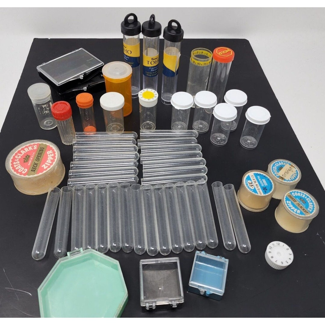 Empty Plastic Bottles Container Craft Hobby Storage Lot of 56 Varying ...