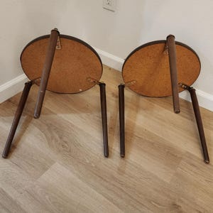Vintage Mid-century Modern Round Nesting Side Tables With Gold ...