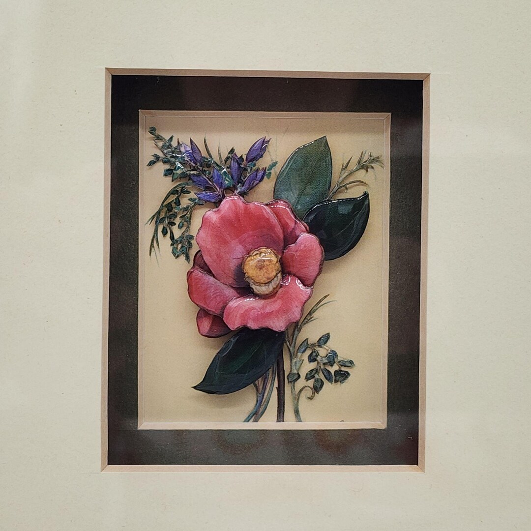 Framed Wall Decor Hand Crafted Raised Paper Flowers Wooden Frames ...