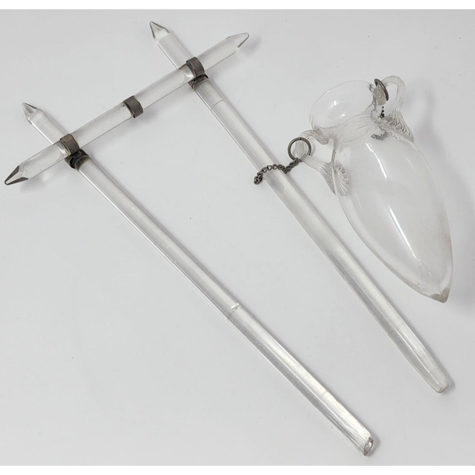 Antique Art Deco Hanging Glass Amphora and Glass Cylinder Stand - Etsy