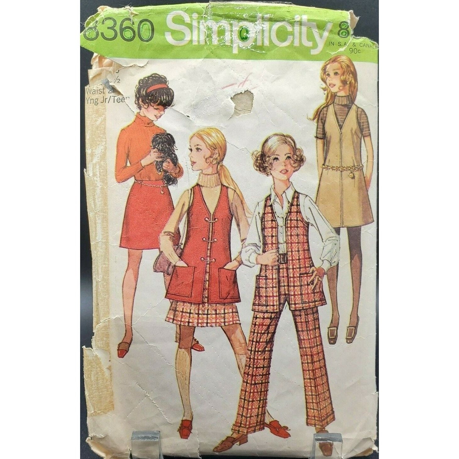 Simplicity Jr/teens' Jumper or Vest Skirt & Pants Size 9-10 Vintage 1969 #8360 - Etsy