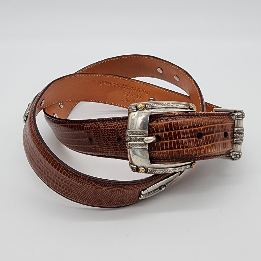 Bill Adler Studio Brown Full Grain Leather Belt Faux Snake - Etsy