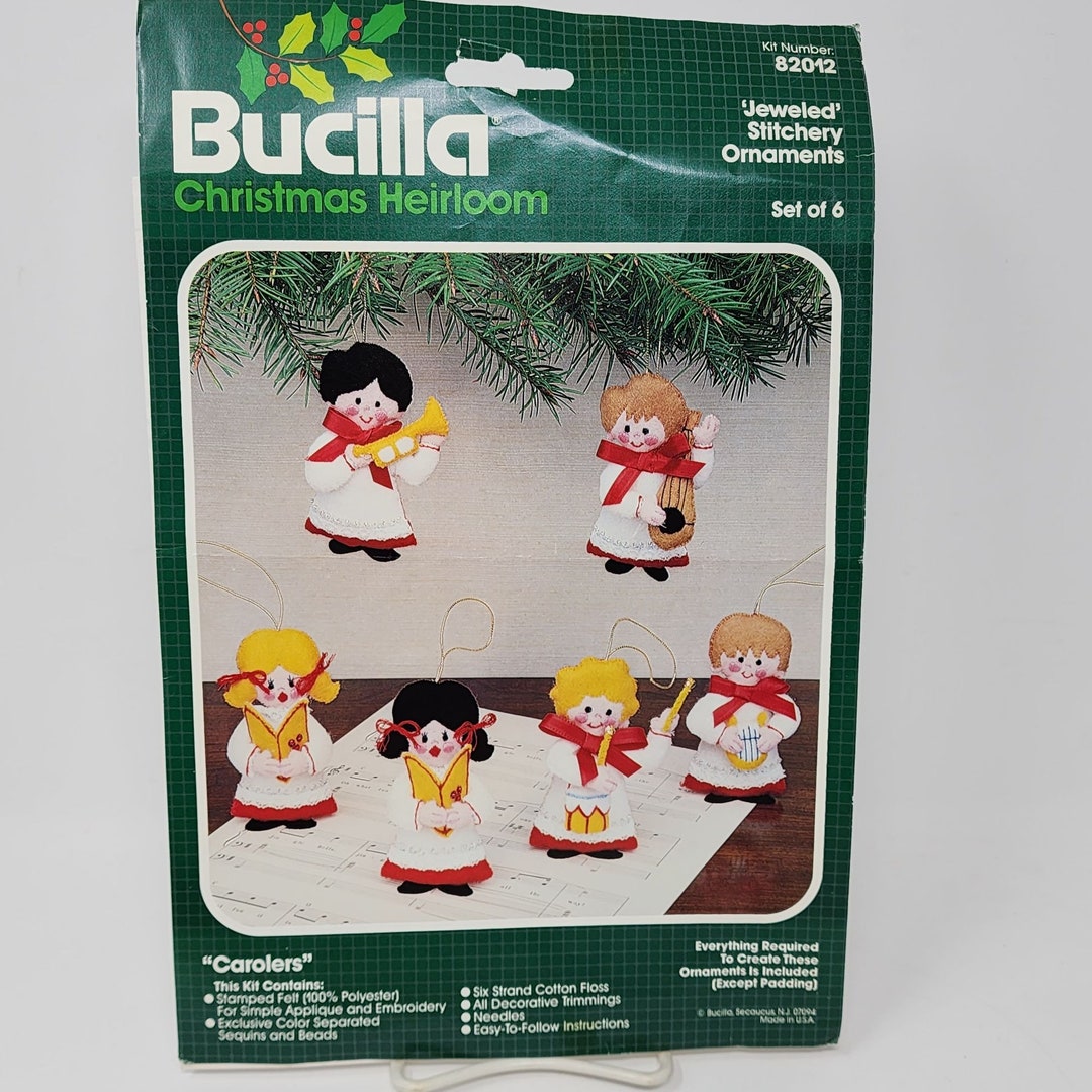Bucilla Felt Ornament Kit Carolers Set of 6 as is Jeweled - Etsy