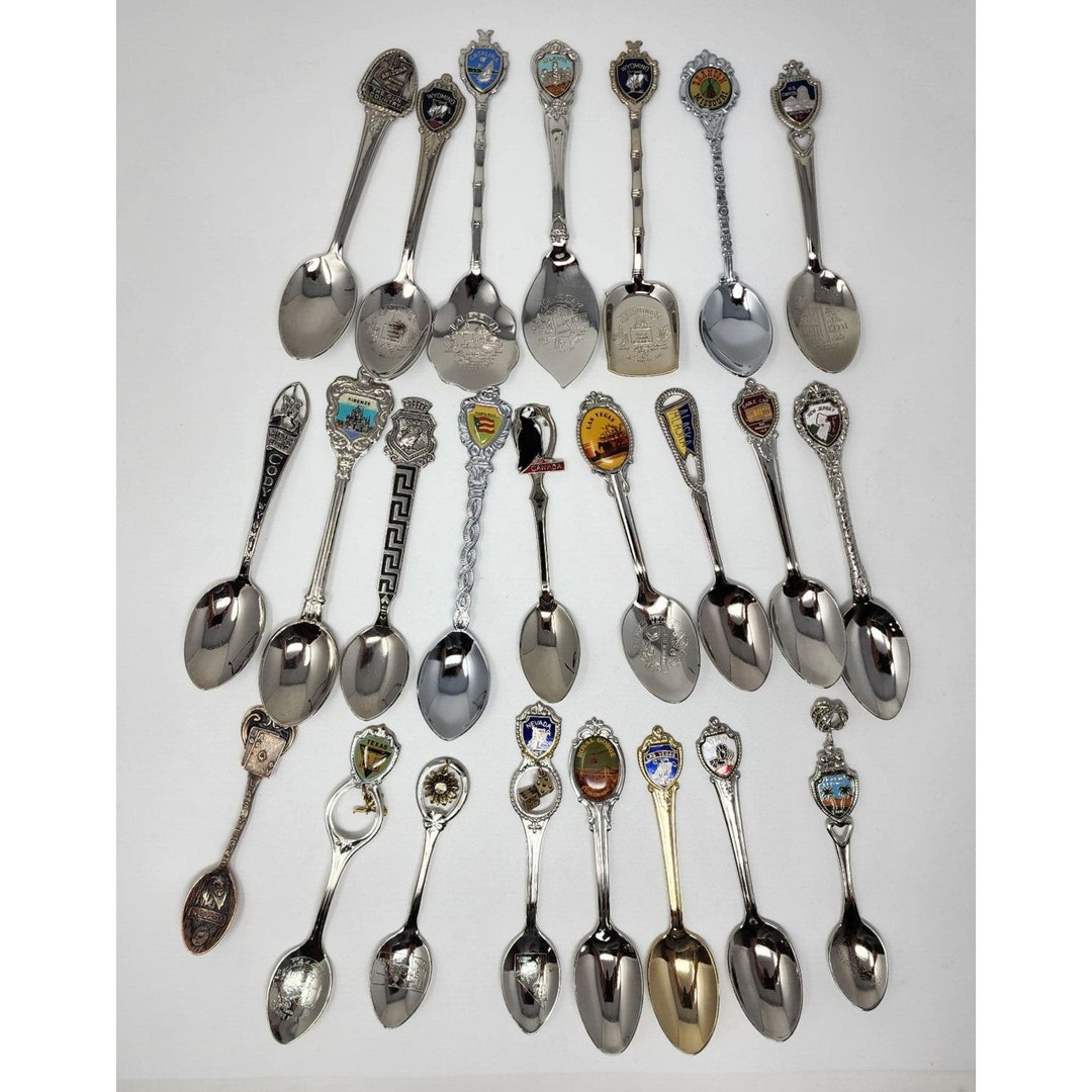 Lot of 24 Silver Plated Collector Spoons Georgia Missouri California ...