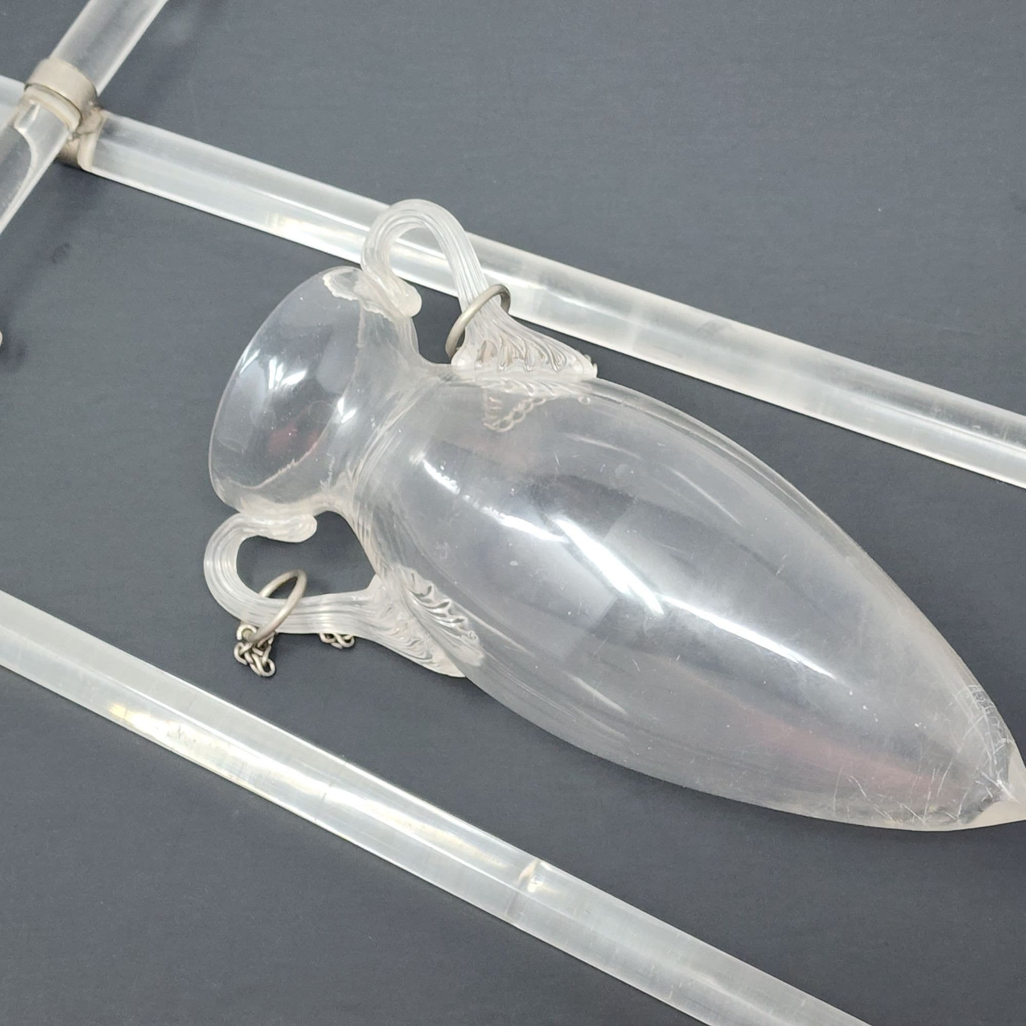 Antique Art Deco Hanging Glass Amphora and Glass Cylinder Stand - Etsy