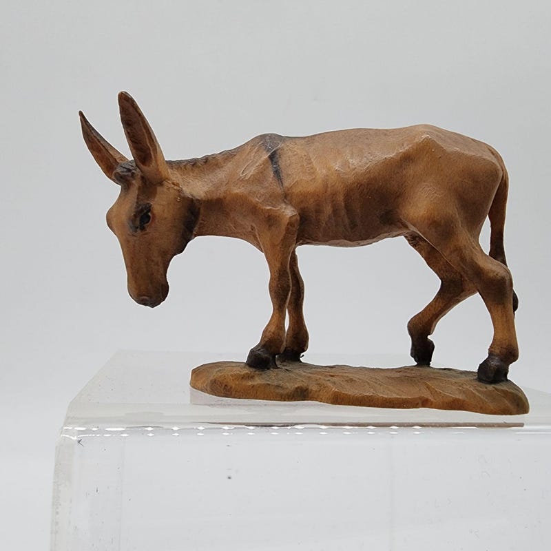 Wooden Donkey Figurine - Etsy