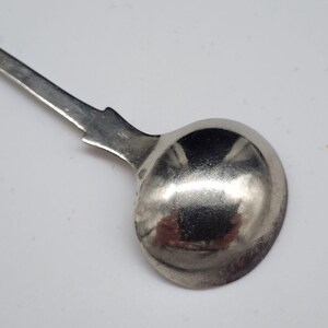 Antique Nickel Silver Salt Spoon With Flat Handle & Rounded Bowl 3-1/2 ...