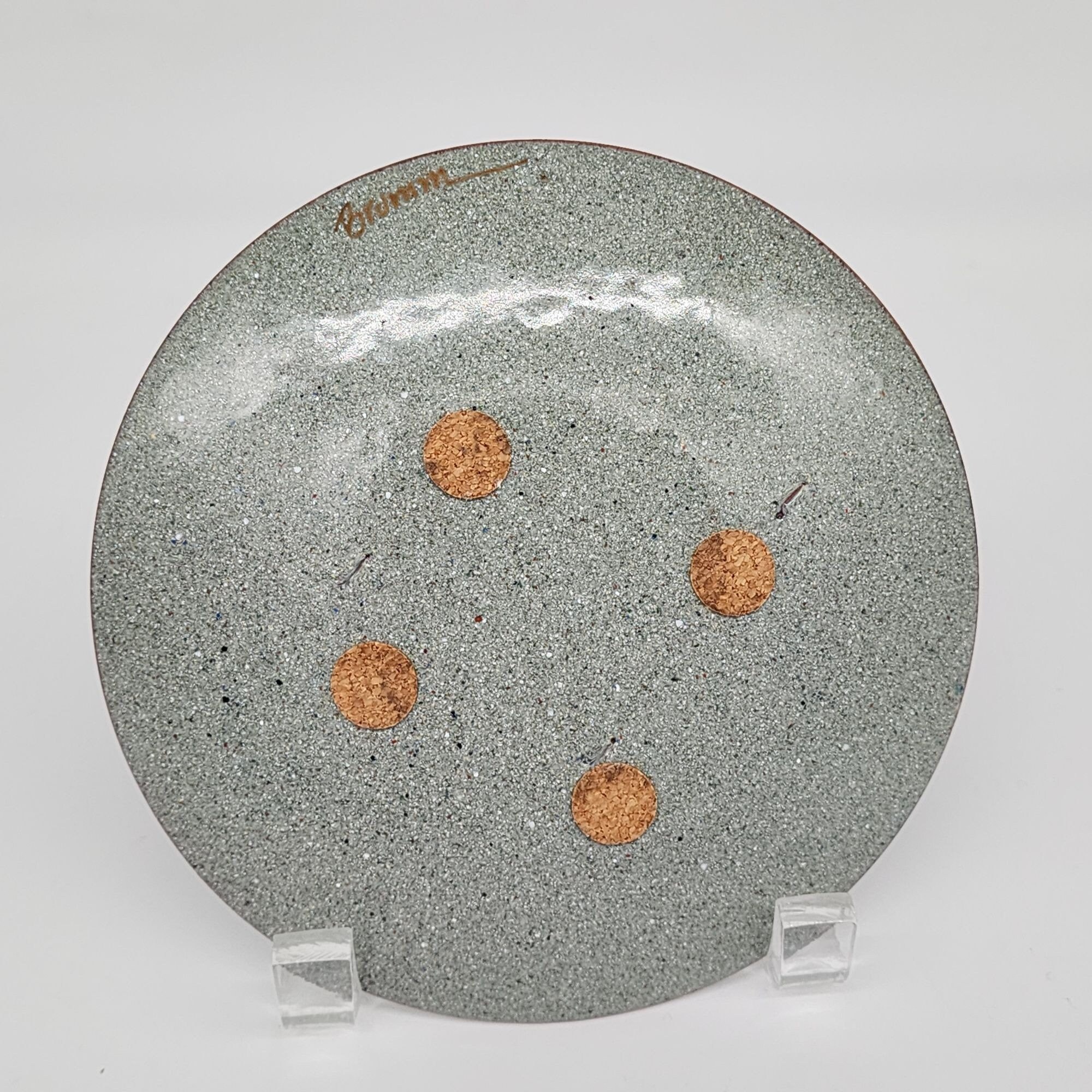 Norman Brumm Enamel on Copper Plate Chickadee and Flower 6 VTG - Etsy