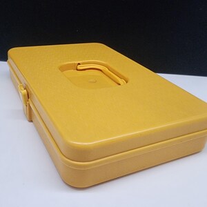 Vintage Wilson Mustard Yellow Plastic Sewing Box Organizer With Hinged ...