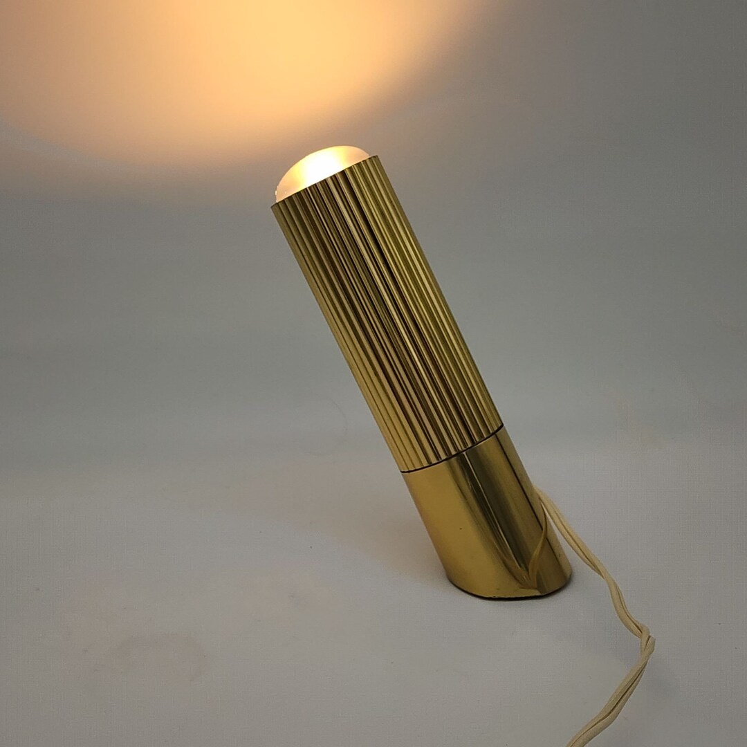 1960s Mid-century Modern Brass Atomic Era Light Cylinder Table - Etsy