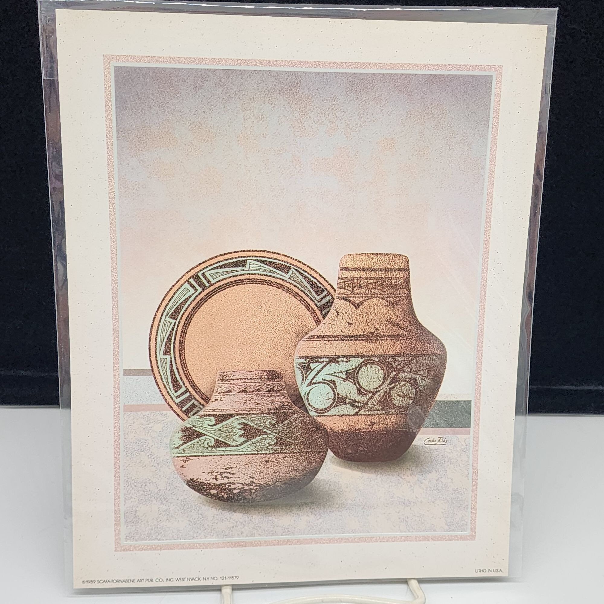 Carlos Rios Southwest Desert Pottery Lithograph Scafa-tornabene 1989 2 ...