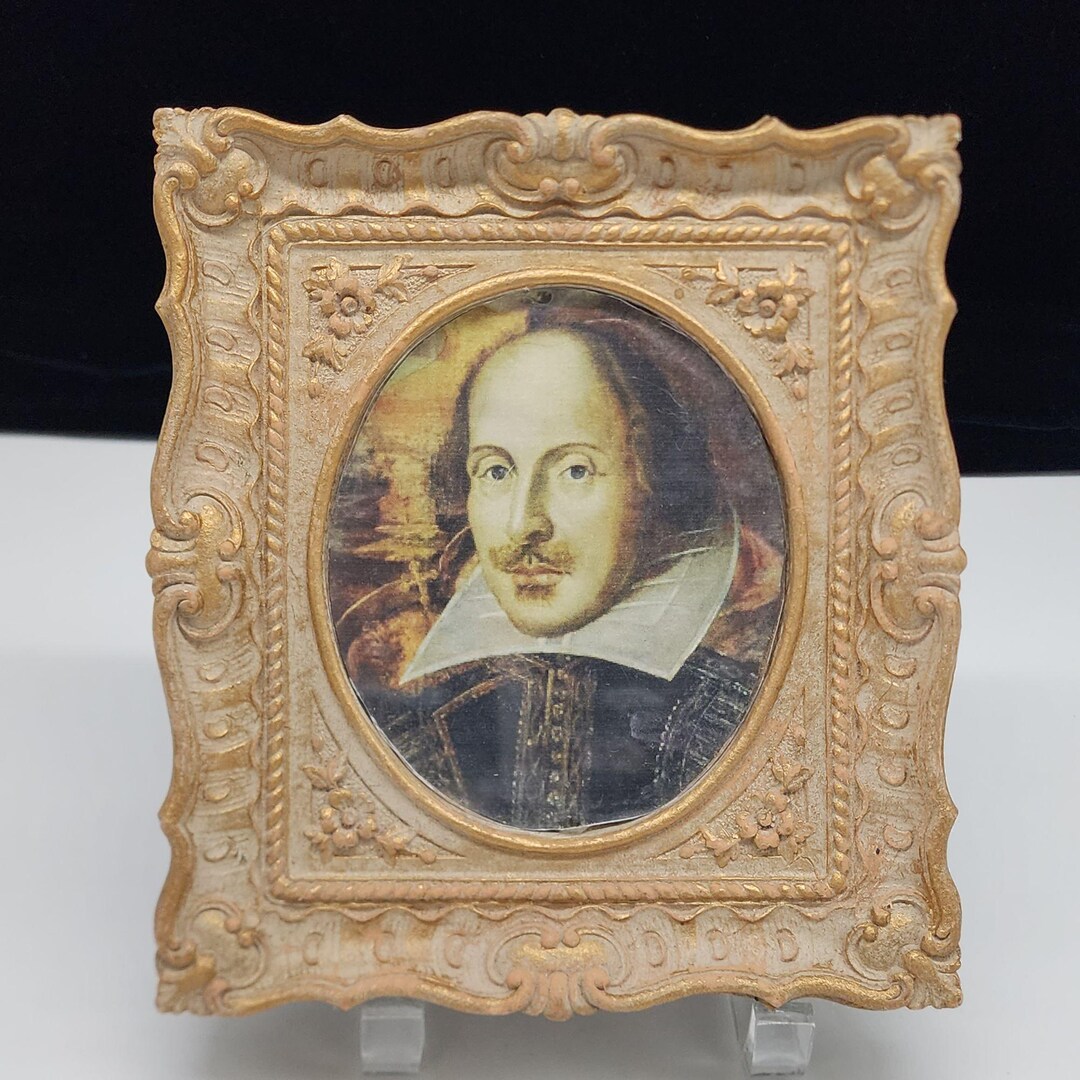 VTG William Shakespeare Portrait in Ornate Gold-tone Frame Made of ...