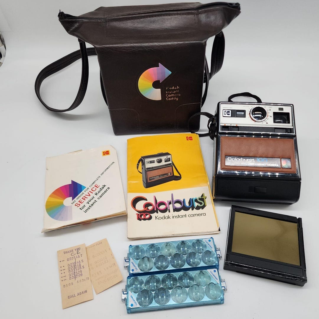 Kodak Colorburst 100 Instant Camera With Flashbars & Accessories 1978 ...