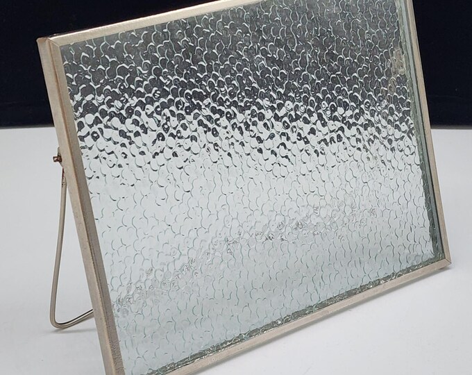 Vintage Textured Stained Glass Photo Picture Frame With Silver Metal ...