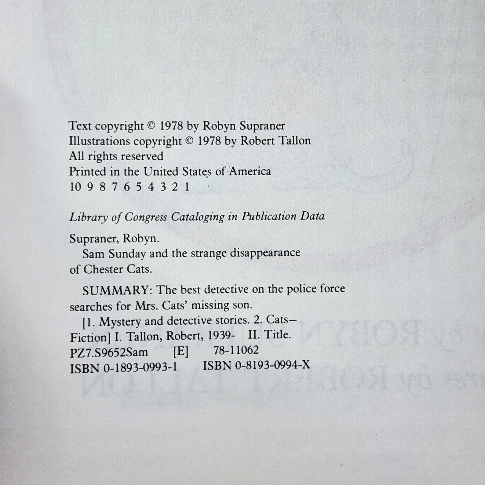 Sam Sunday and the Strange Disappearance of Chester Cats by Robin Supraner 1978 - Etsy