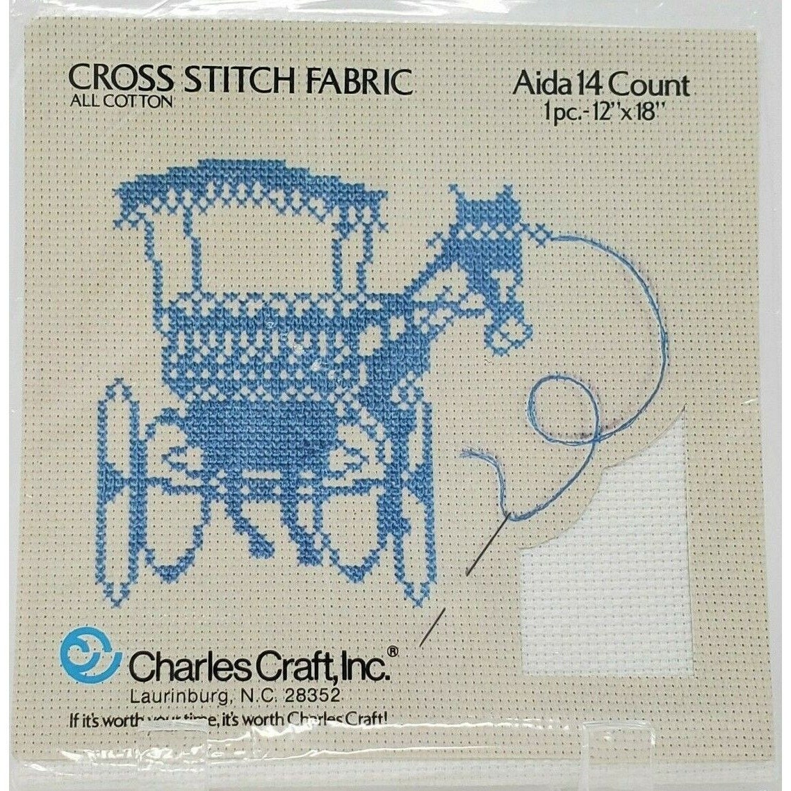 Vintage Charles Craft Cross Stitch Fabric Aida 14 Count 1pc. 12 X 18 ...
