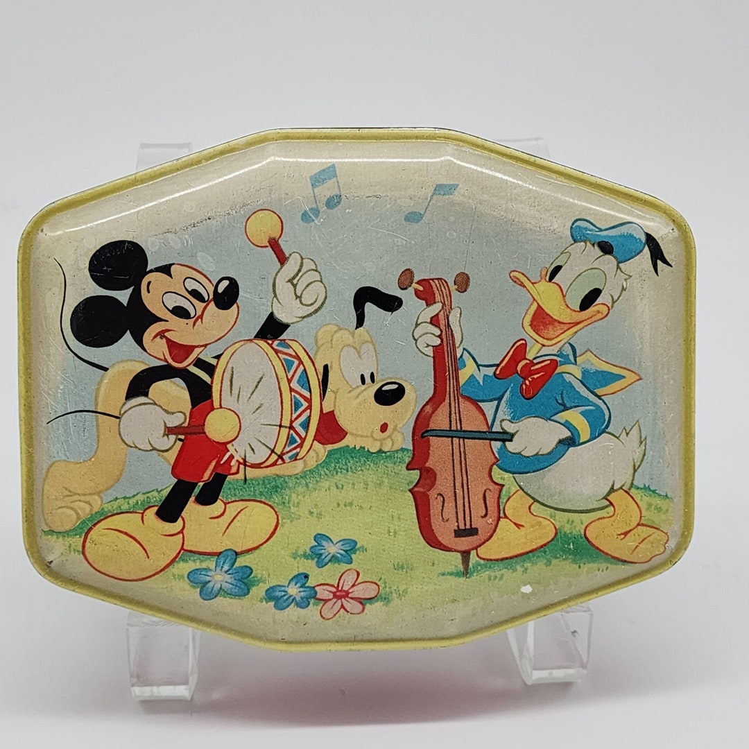 Vintage Disney Hexagon Tin Box Featuring Mickey Friends George W Horner ...
