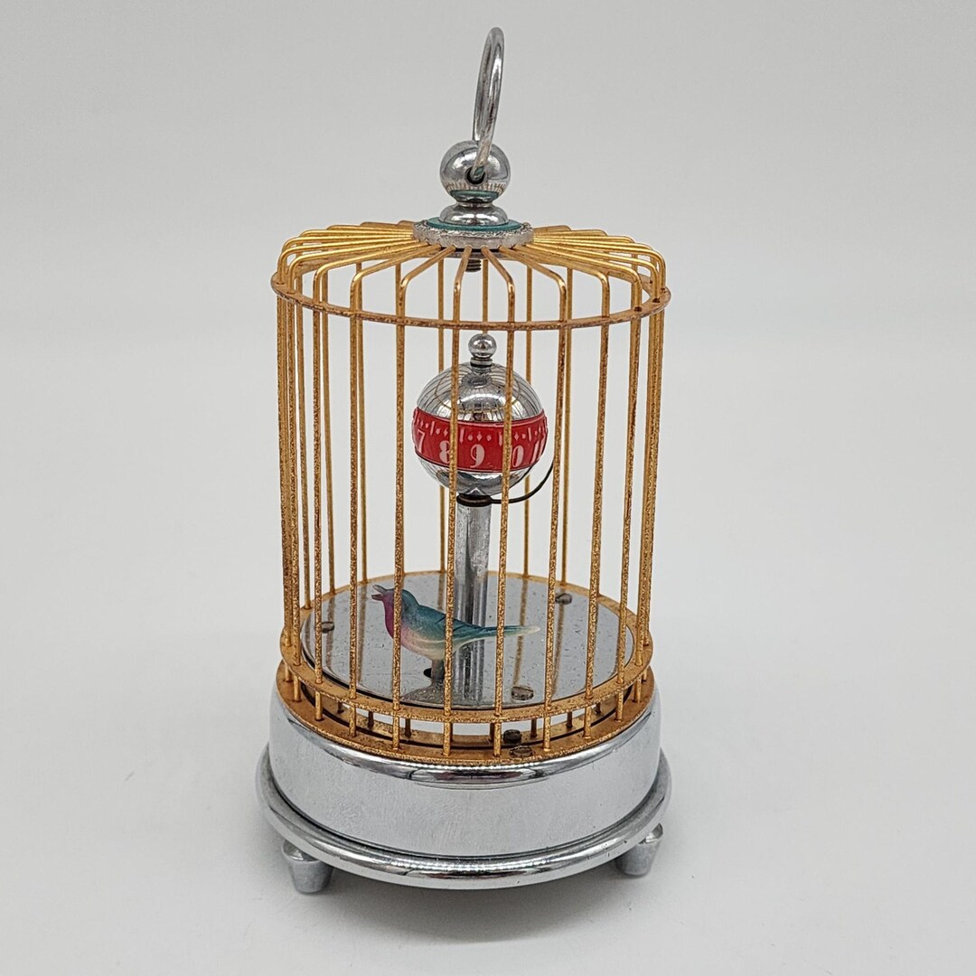 Vintage 1940's Toyo Clox Japan Brass Bird Cage Mechanical Wind up Clock ...