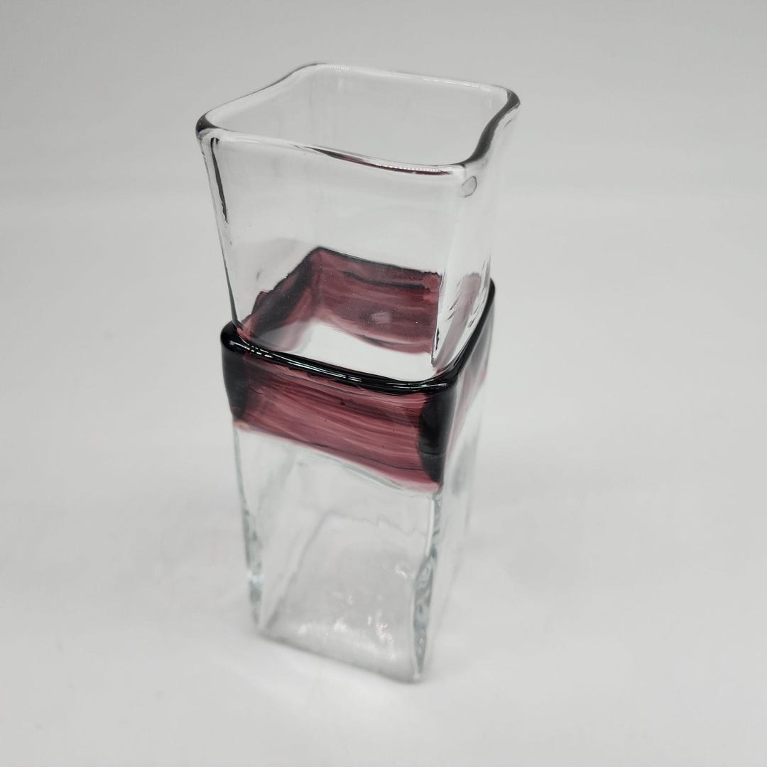Vintage Handcrafted William Salas Signed Glass Tumbler With Purple ...