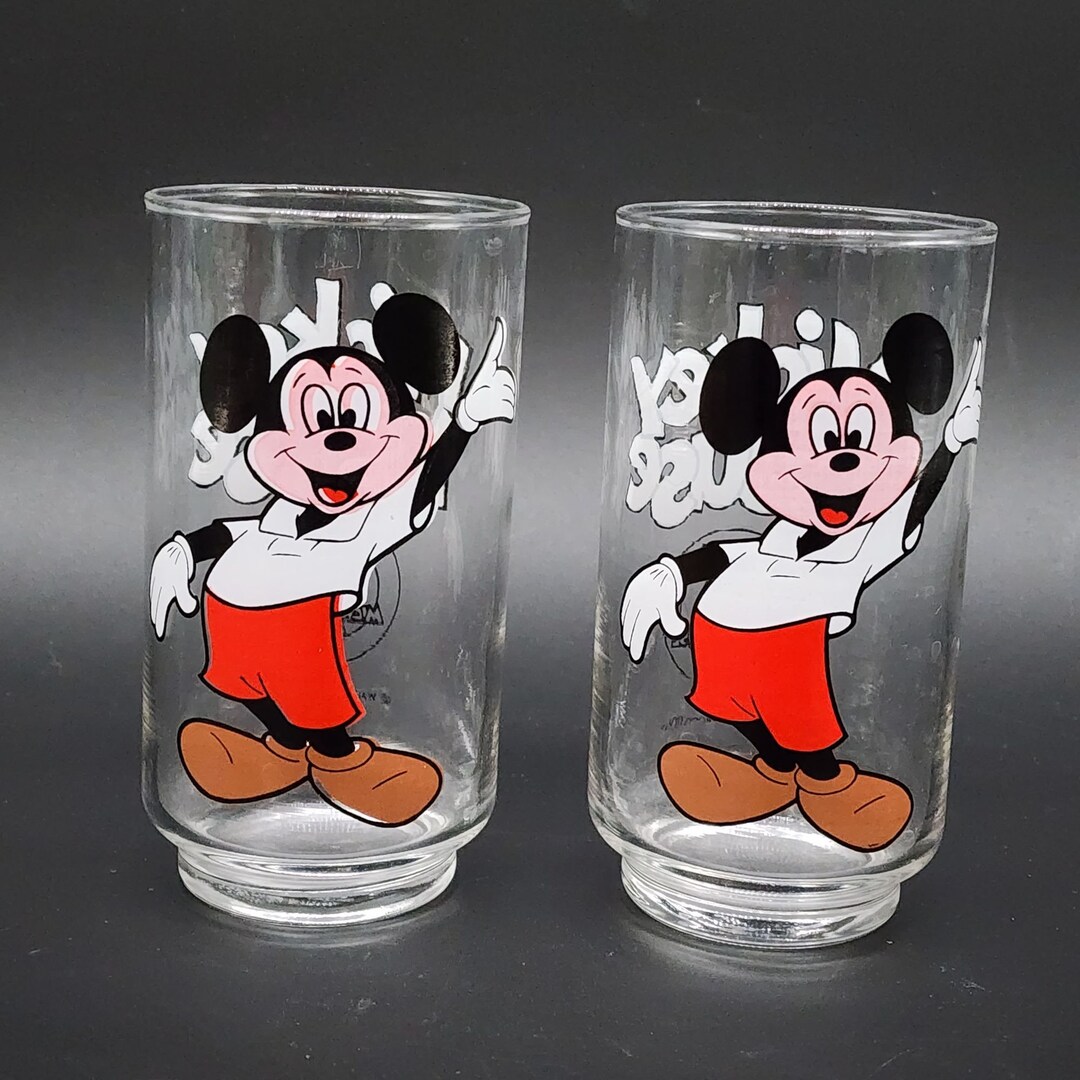Vintage Mickey Mouse Glasses Souvenir Set of 2 - Etsy