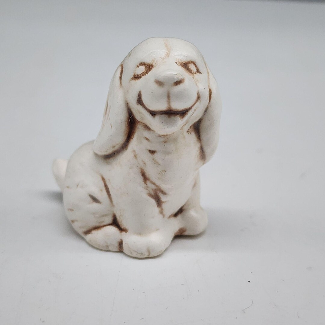 Vintage Ceramic Puppy Figurine Adorable Handcrafted Smiling Dog Statue ...