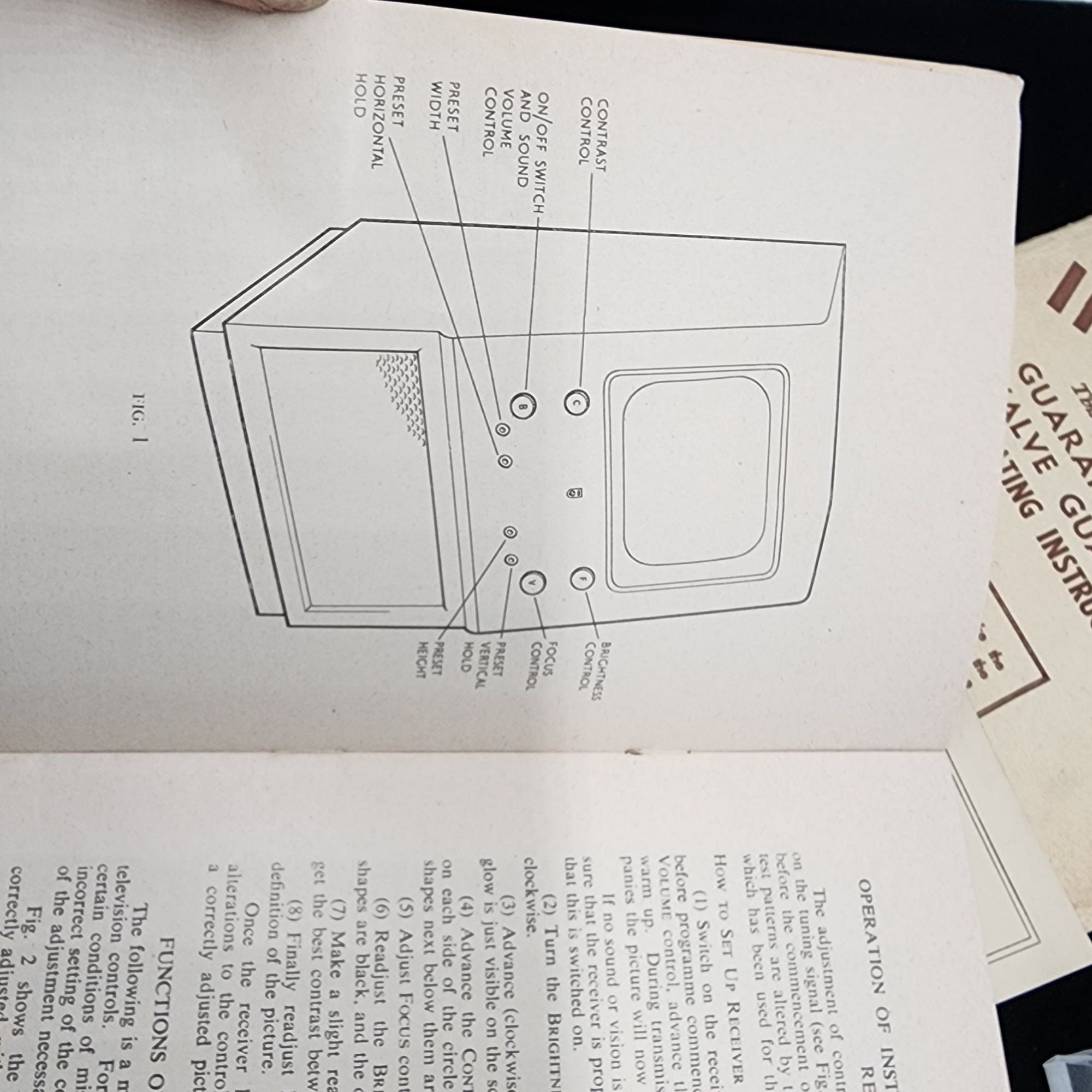 1953 Philips Television Receiver Model 1437U Users Manual and Ephemera ...