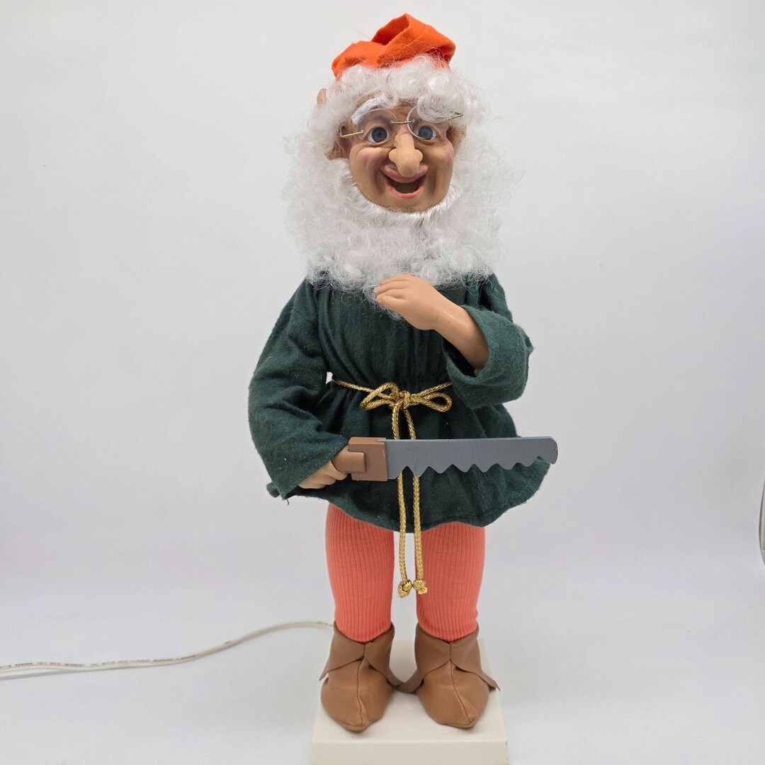 Vintage Telco Animated Motionette Elf Worker Toy Maker Christmas Decor ...
