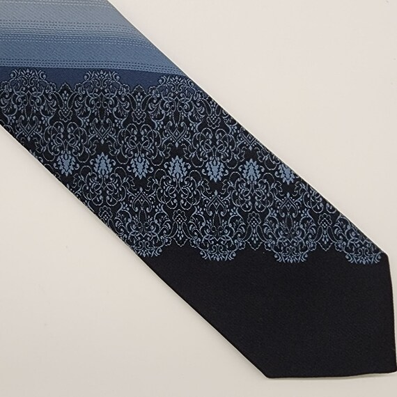 Stripe Geometric Floral Necktie Gem