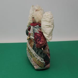 Handmade Angel Figure Weighted Figure Lace Beaded Floral Fabric Crepe ...