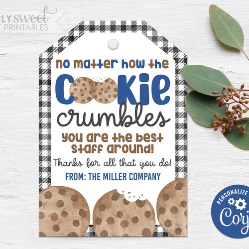 Valentine's Day Tag No Matter How the Cookie Crumbles - Etsy