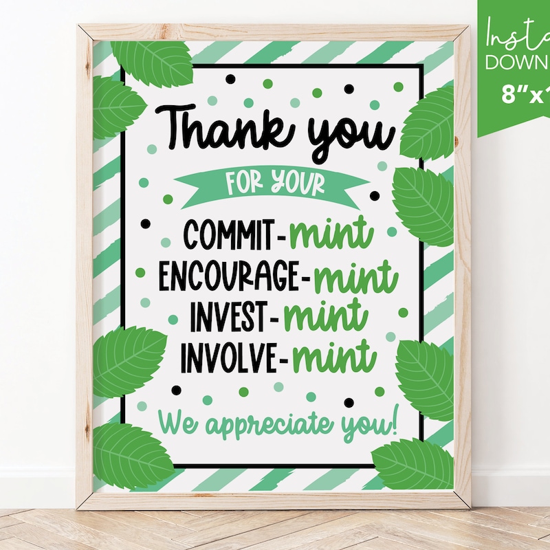 Mint Thank You - Etsy