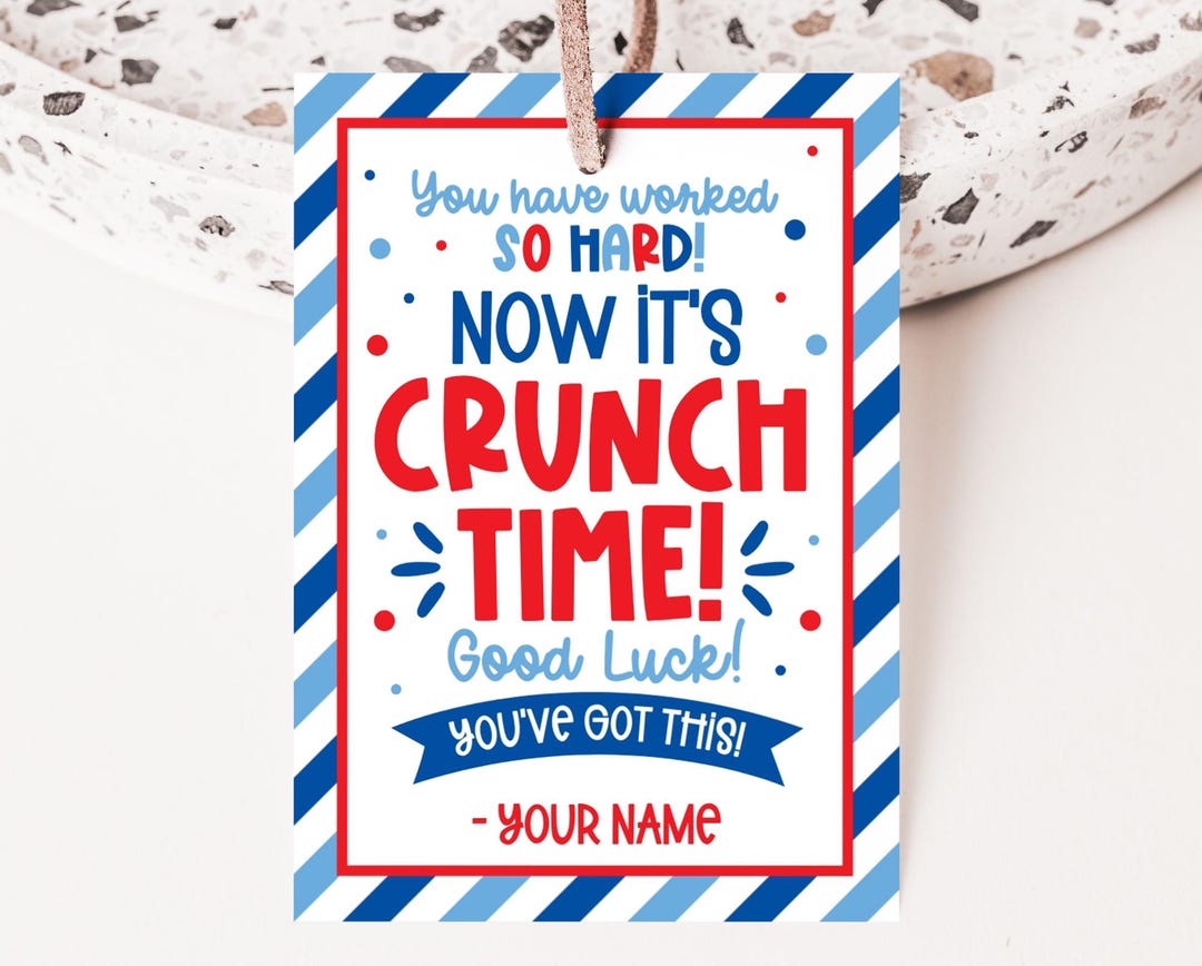 Crunch Time Printable Tag | Crunch Time Chocolate Bar Tag ...