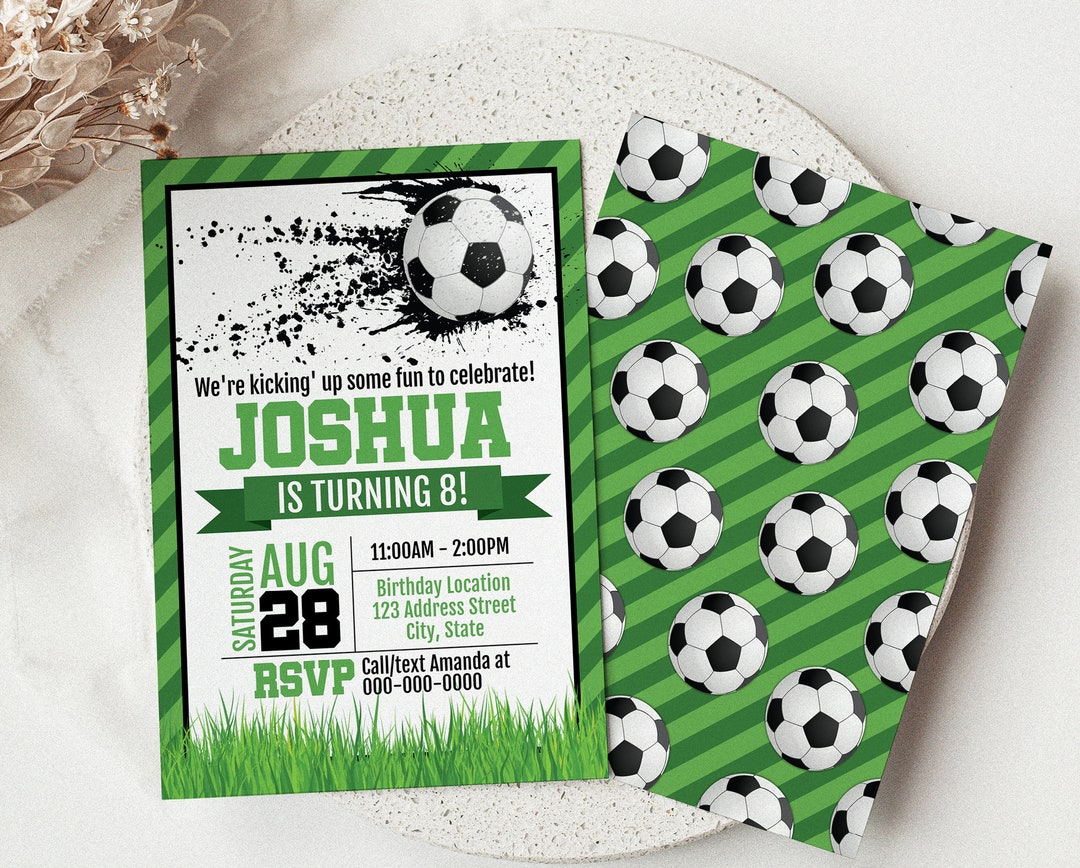 Soccer Birthday Invitation, Soccer Printable Invitation, Soccer ...