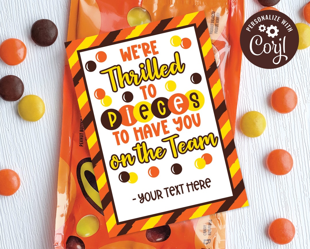 Editable We're Thrilled to Pieces to Have You on the Team Printable Tag ...