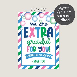 Extra Grateful Printable Tag | Extra Gum Editable Tag | Appreciation ...