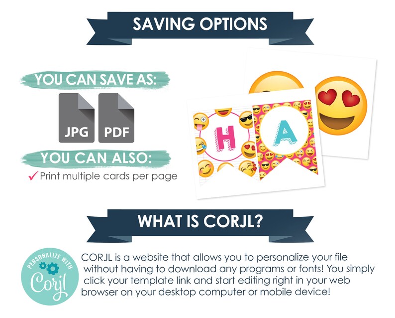 Editable Emoji Birthday Banner Emoji Banner Emoji Birthday - Etsy