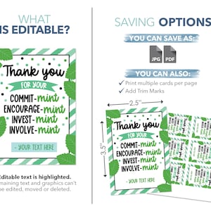 Appreciation Mint Printable Tag Mint Gum Candy Appreciation Week Gift ...