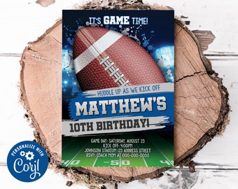 Paper & Party Supplies Little All-Star Sports Editable Touchdown ...