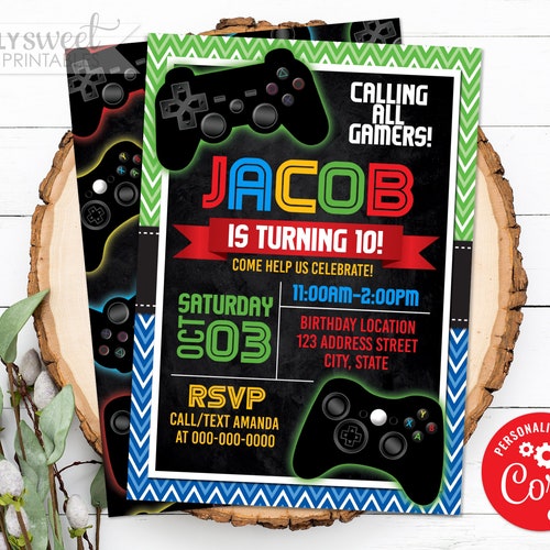 Editable Gamer Party Bundle Printable Gaming Party Pack | Etsy Canada