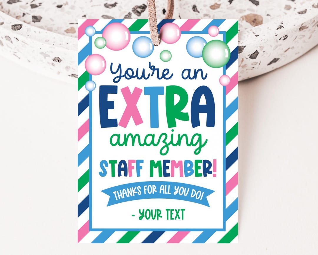 Extra Amazing Staff Member Printable Tag | Extra Gum Editable Tag ...